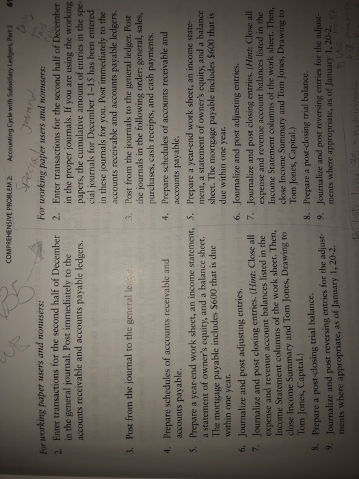 Comprehensive Problem 2: Accounting Cycle with | Chegg.com