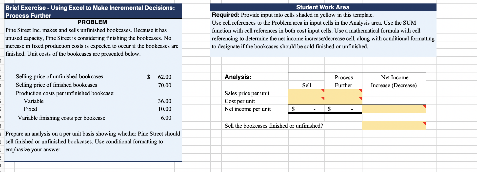 Solved Brief Exercise - Using Excel to Make Incremental | Chegg.com