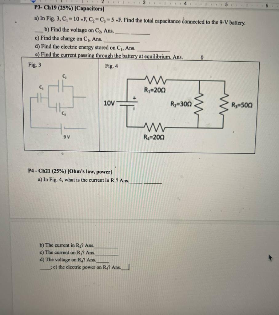 Solved a) In Fig. 3, C1=10−F,C2=C3=5−F. Find the total | Chegg.com