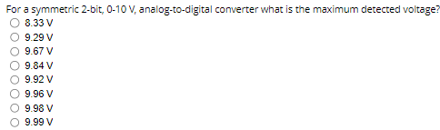 Solved For a symmetric 2-bit, 0-10 V, analog-to-digital | Chegg.com