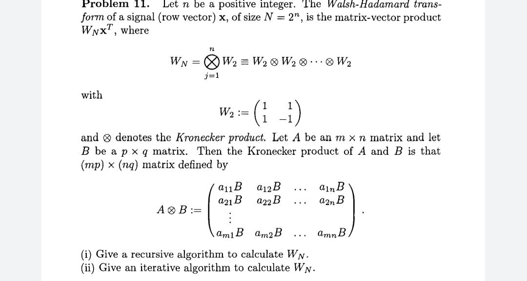 Solved Problem 11. Let n be a positive integer. The | Chegg.com