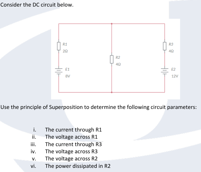Solved Consider the DC circuit below.Use the principle of | Chegg.com