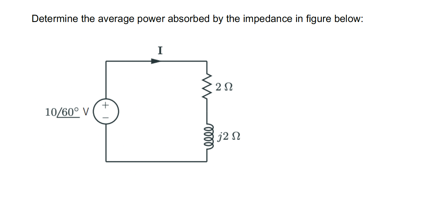 Solved Determine the average power absorbed by the impedance | Chegg.com