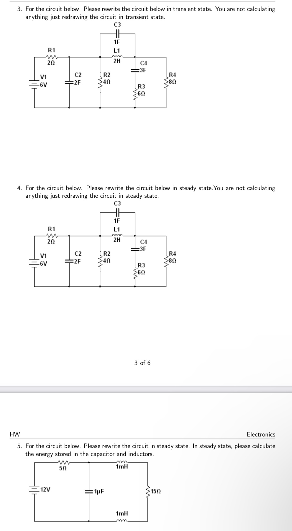 Solved 3. For the circuit below. Please rewrite the circuit | Chegg.com