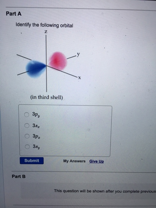 Solved Identify the following orbital 3p_y 3s_x 3p_x | Chegg.com