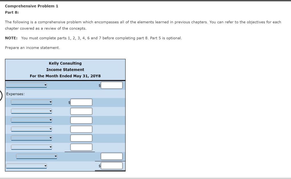 Part 8: chapter covered as a review of the concepts. | Chegg.com
