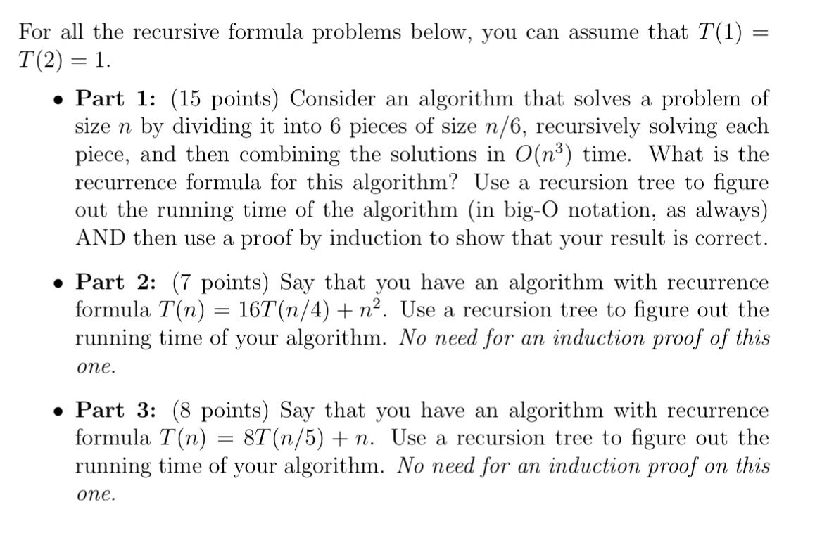 Solved For all the recursive formula problems below, you can | Chegg.com