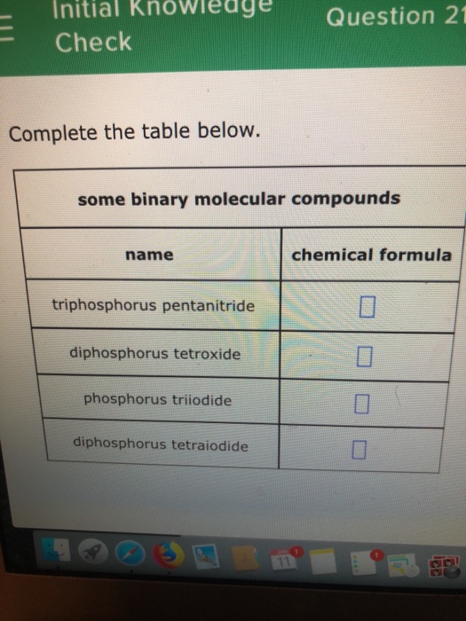 Solved: Initial Knowieage Question 21 - Check Complete The... | Chegg.com