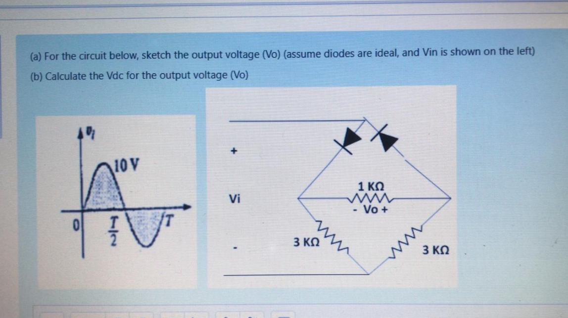 Solved (a) For the circuit below, sketch the output voltage | Chegg.com