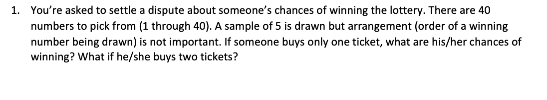 Solved 1. You're asked to settle a dispute about someone's | Chegg.com