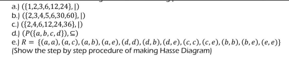 Solved Instruction/ question: Construct the Hasse Diagram of | Chegg.com