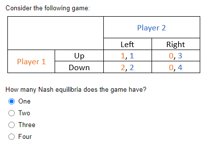 Solved Consider the following game: How many Nash equilibria | Chegg.com