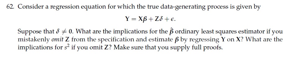 Solved Consider a regression equation for which the true | Chegg.com