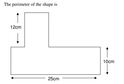 Solved The perimeter of the shape is 12cm 1 10cm 25cm | Chegg.com