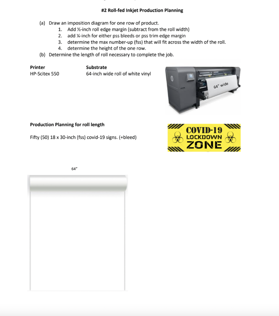 Solved #2 Roll-fed Inkjet Production Planning (a) Draw an | Chegg.com