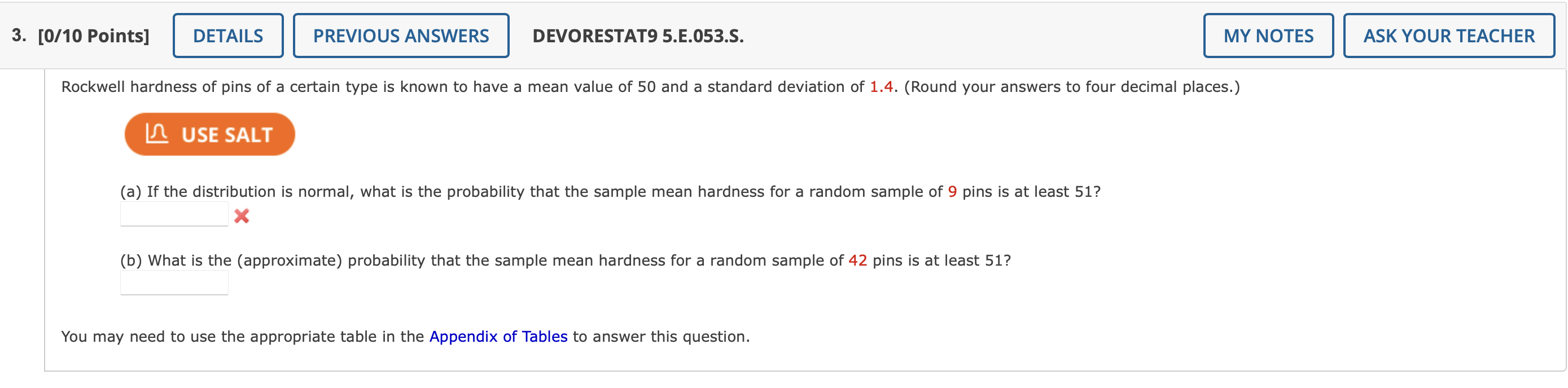 Solved 3. [0/10 Points] DETAILS PREVIOUS ANSWERS DEVORESTAT9 | Chegg.com