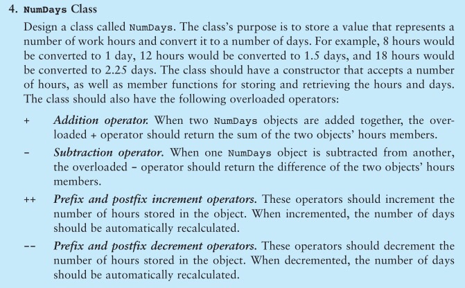 Solved Design a class called NumDays. The class's purpose is | Chegg.com