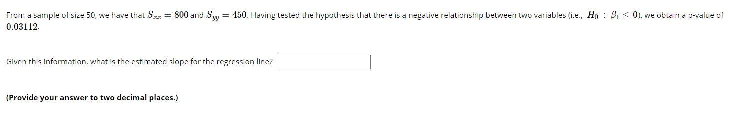 Solved From a sample of size 50, we have that Szz = 800 and | Chegg.com