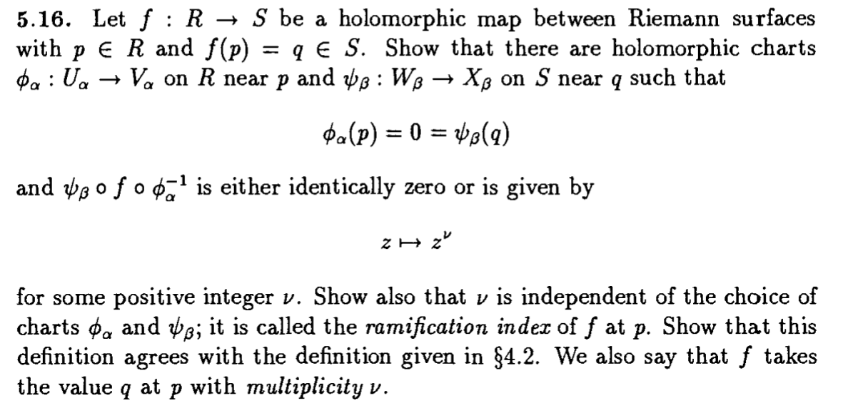 Solved 5.16. Let f:R→S be a holomorphic map between Riemann | Chegg.com