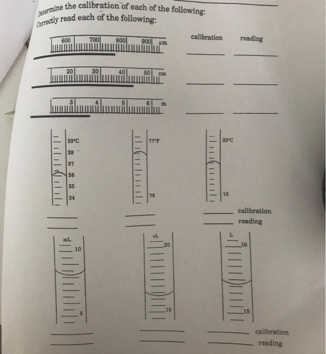 e the calibration of each of the following: xrextly | Chegg.com