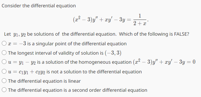 Solved Consider the differential equation | Chegg.com
