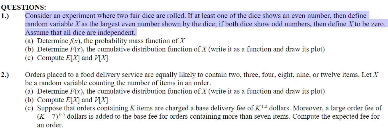Solved Consider an experiment where two fair dice are | Chegg.com
