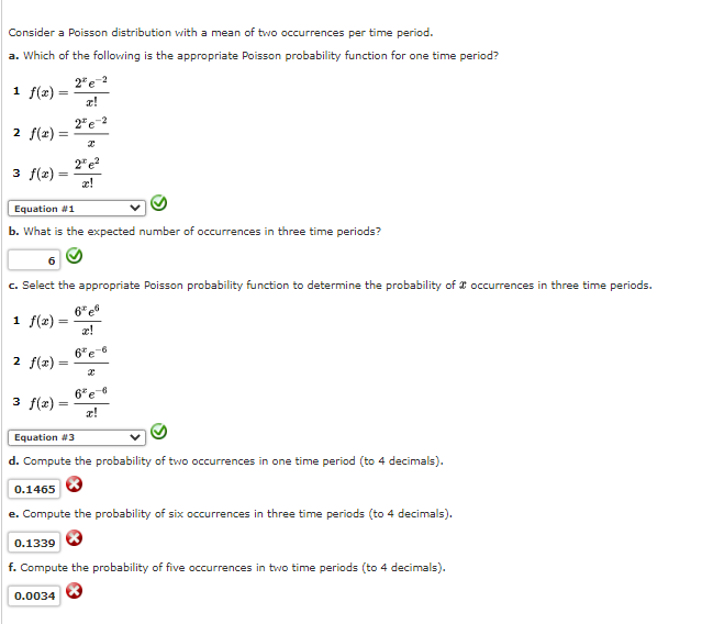 Solved Consider a Poisson distribution with a mean of two | Chegg.com