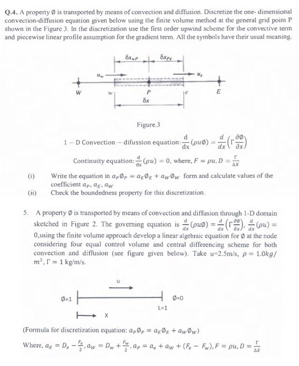 Solved Q.4. A property is transported by means of convection | Chegg.com