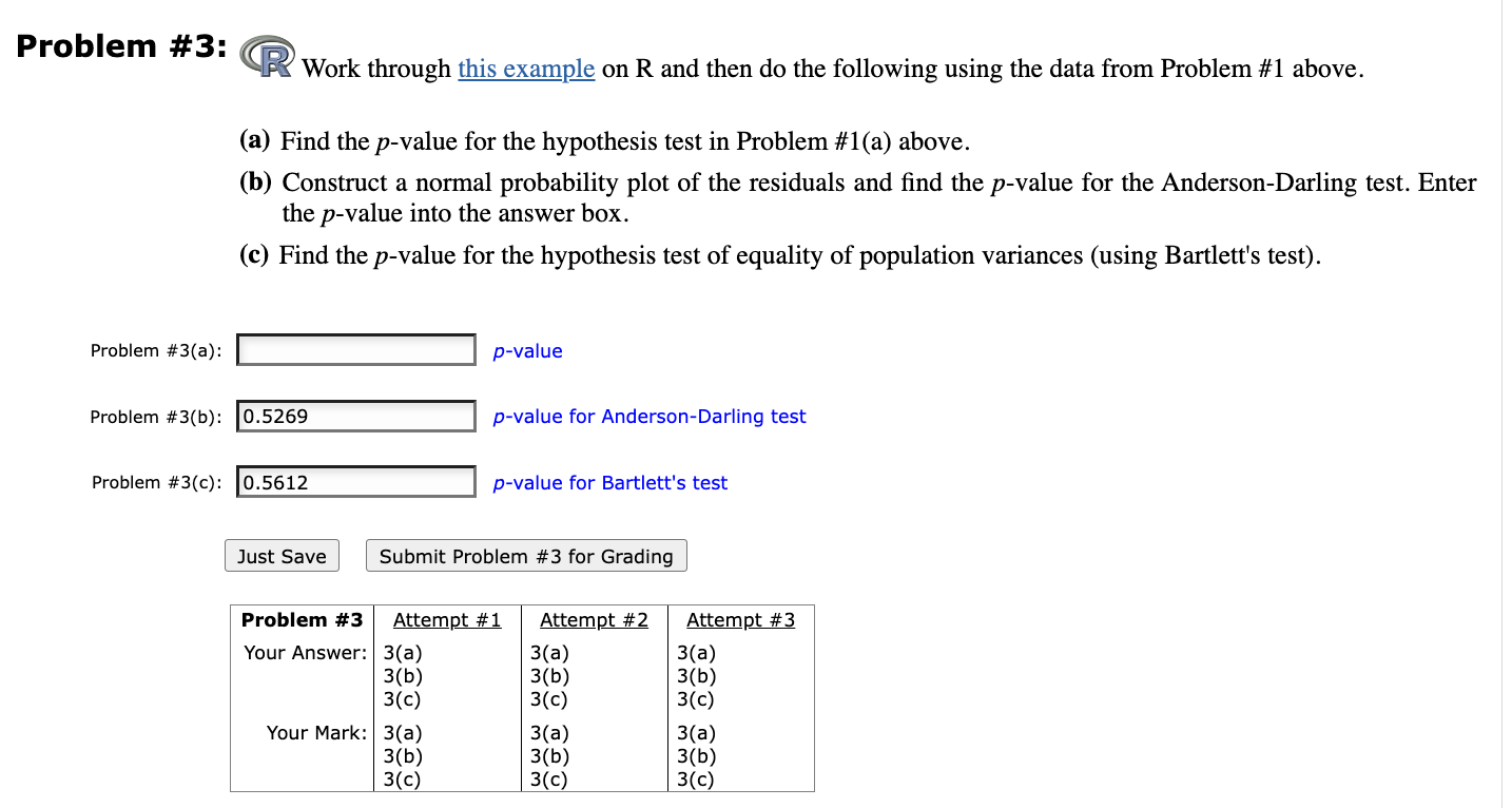 em \#3: Work through this example on R and then do | Chegg.com