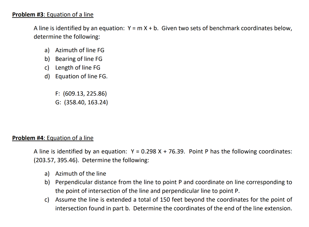 Solved Problem #3: Equation of a line A line is identified | Chegg.com