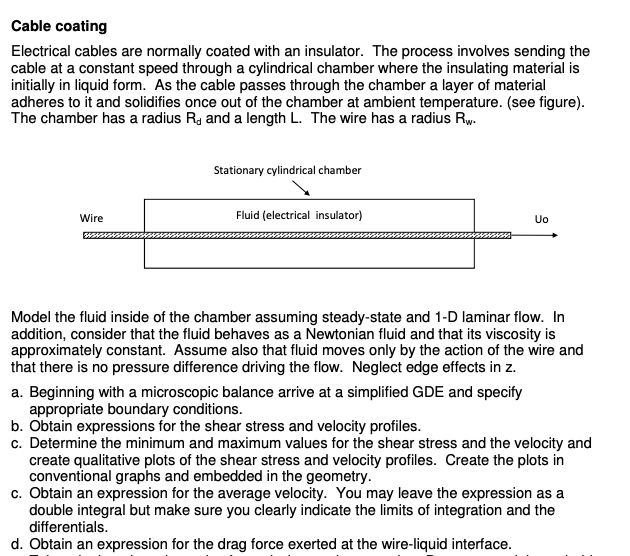 Solved Cable coating Electrical cables are normally coated | Chegg.com