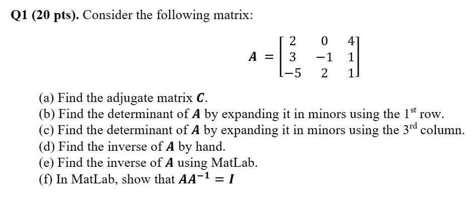 Solved Q1 (20 ﻿pts). ﻿Consider the following | Chegg.com
