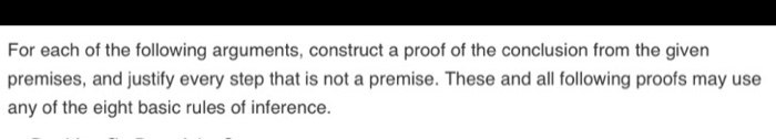 Solved For each of the following arguments, construct a | Chegg.com