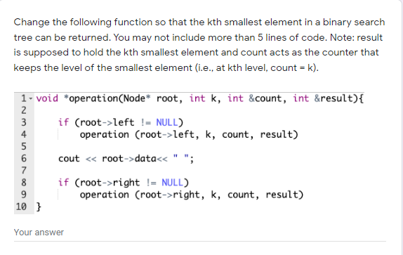 Solved Change the following function so that the kth | Chegg.com