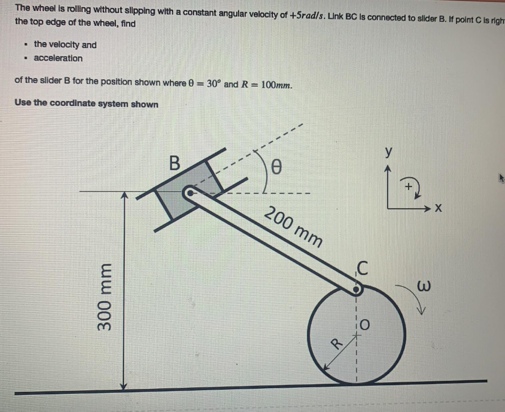 Solved The wheel is rolling without slipping with a constant | Chegg.com