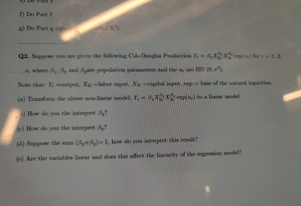 Solved e Do Part e f) Do Part f g) Do Part g (ign dified R2) | Chegg.com