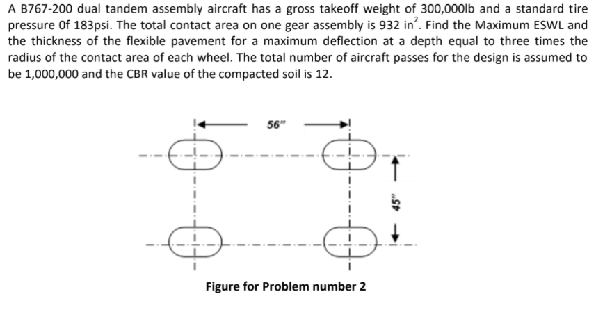 Solved A B767-200 dual tandem assembly aircraft has a gross | Chegg.com