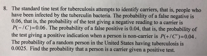 Solved 8. The standard tine test for tuberculosis attempts | Chegg.com