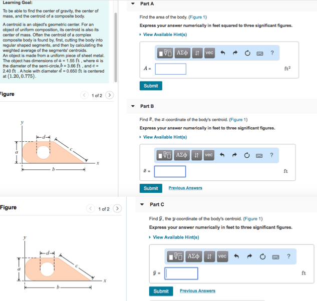 Solved Learning Goal: Part A To be able to find the center | Chegg.com