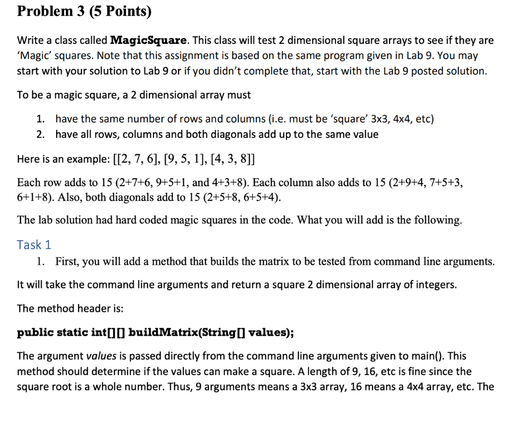 Solved Problem 3 (5 Points) Write a class called | Chegg.com