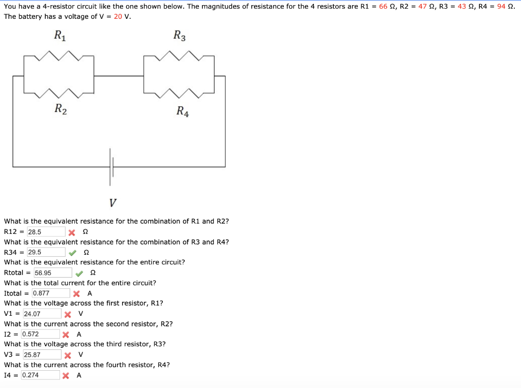 Solved You have a 4-resistor circuit like the one shown | Chegg.com