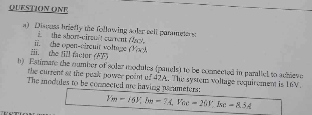 Solved a) Discuss briefly the following solar cell | Chegg.com