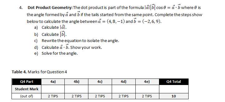 Solved 3. Dot Product Algebra: The dot product of two | Chegg.com