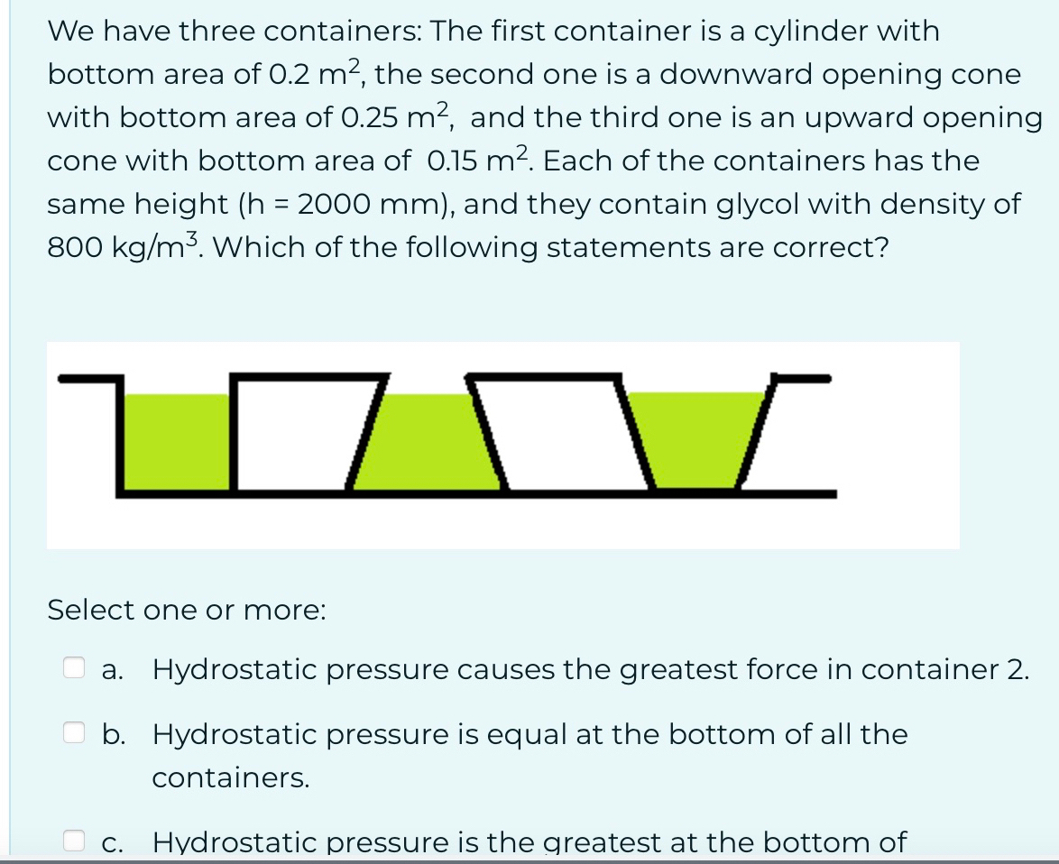 Solved We have three containers: The first container is a | Chegg.com