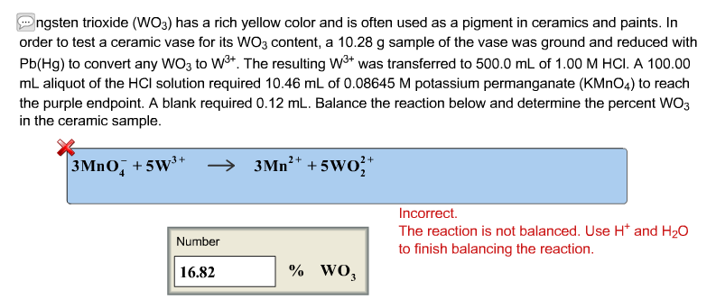 Solved ngsten trioxide (WO3) has a rich yellow color and is | Chegg.com