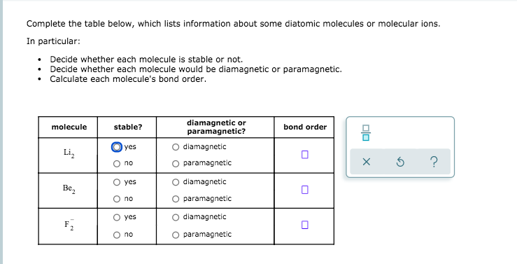 Solved Complete the table below, which lists information | Chegg.com