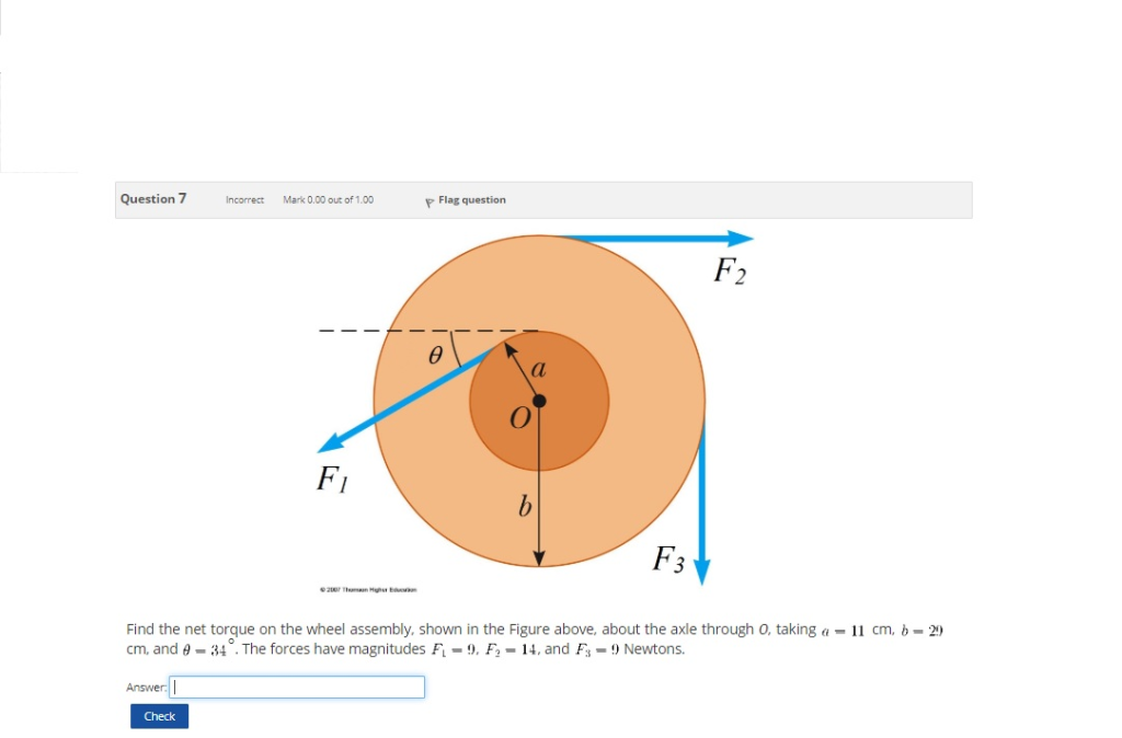Solved Find the net torque on the wheel assembly, shown in | Chegg.com