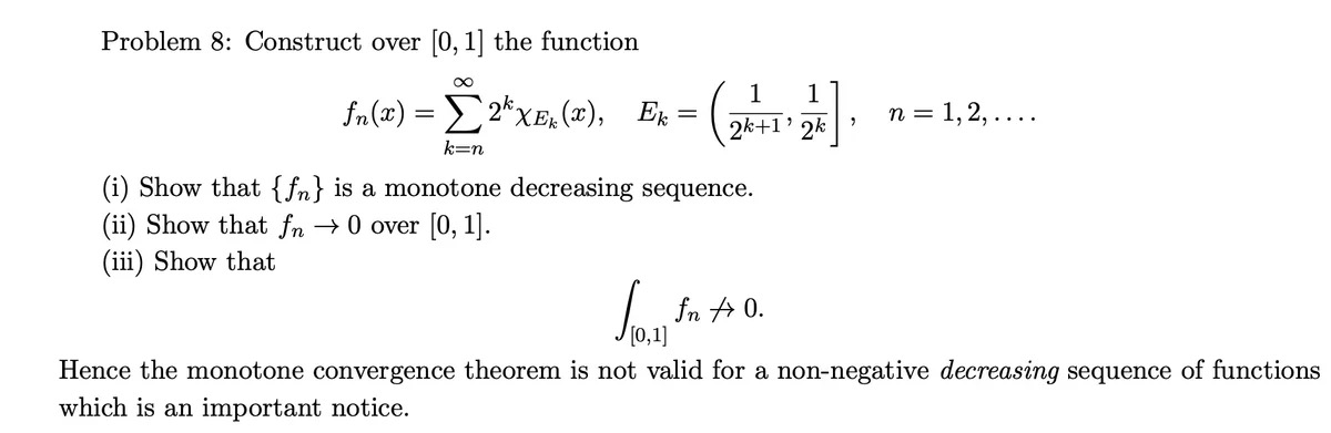 Solved Problem 8: Construct over [0,1] the function | Chegg.com