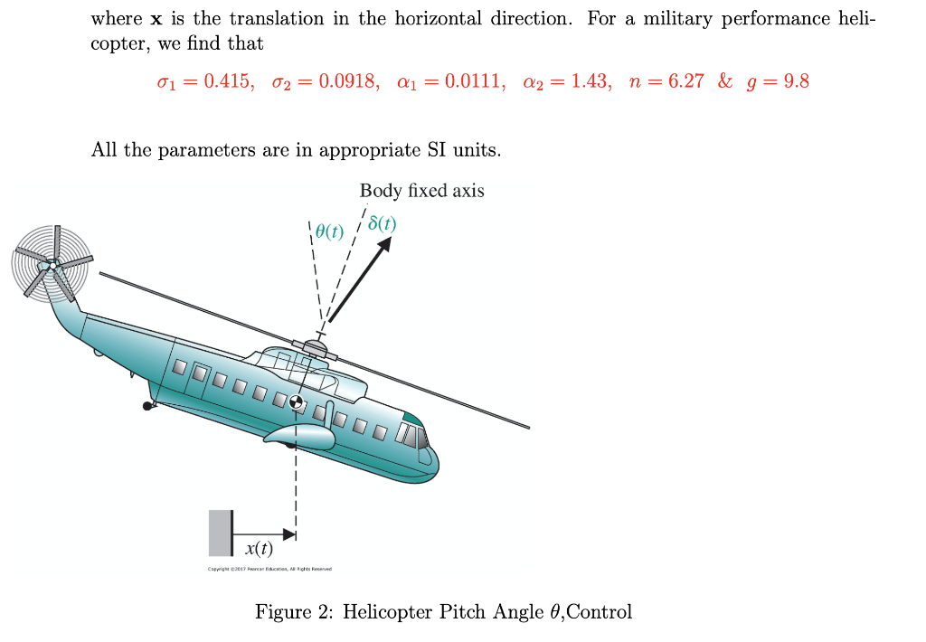 Solved A high performance helicopter has a model shown in | Chegg.com