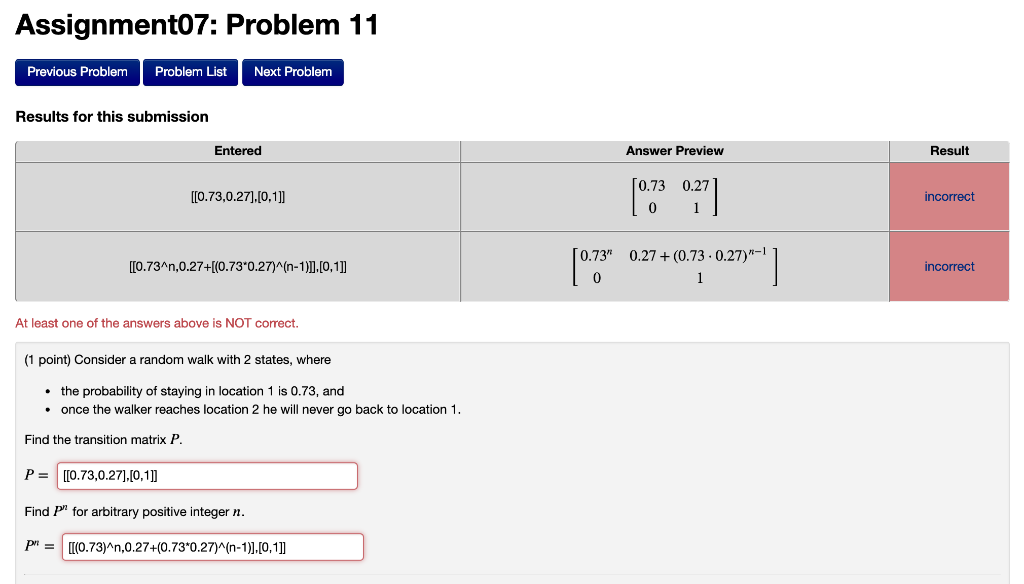Solved Assignment07 Problem 11 Previous Problemproblem List 3889